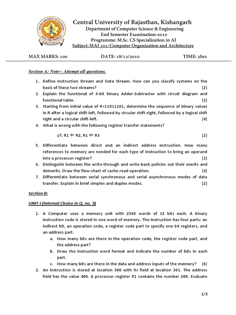 Section A: Note-: Attempt All Questions | PDF | Input/Output | Algorithms