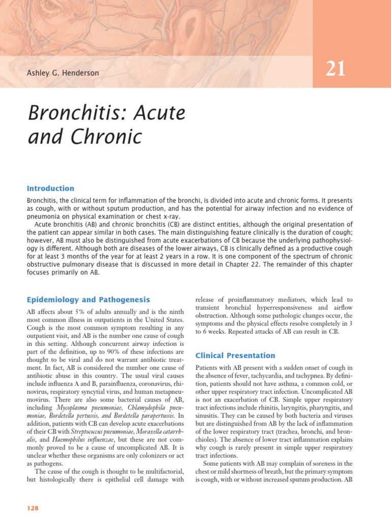 Bronchitis Acute and Chronic | PDF | Cough | Bronchitis