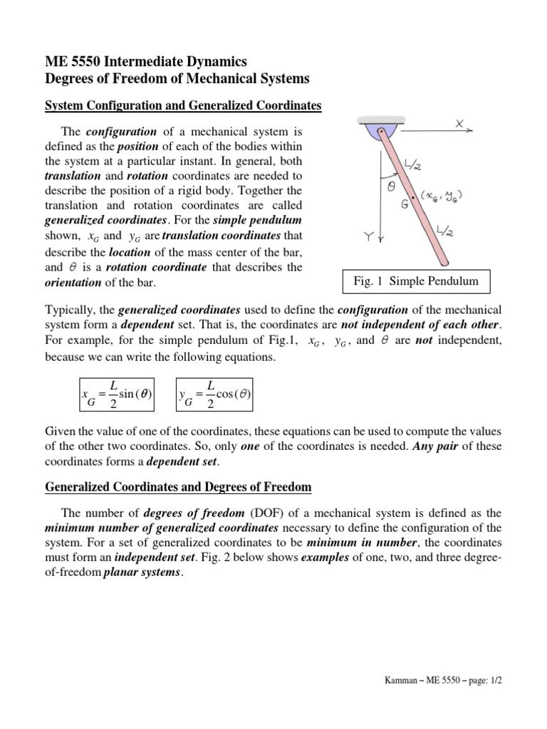 Me 555 Degrees of Freedom | Theoretical Physics | Mechanical Engineering