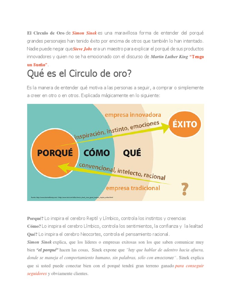 El Círculo de Oro de Simon Sinek | PDF | Cerebro | Science