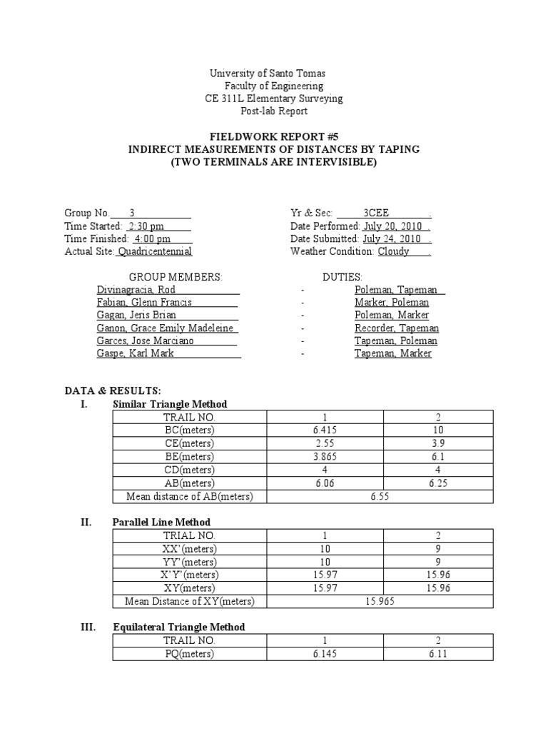 Surveying Lab | PDF | Surveying | Metrology