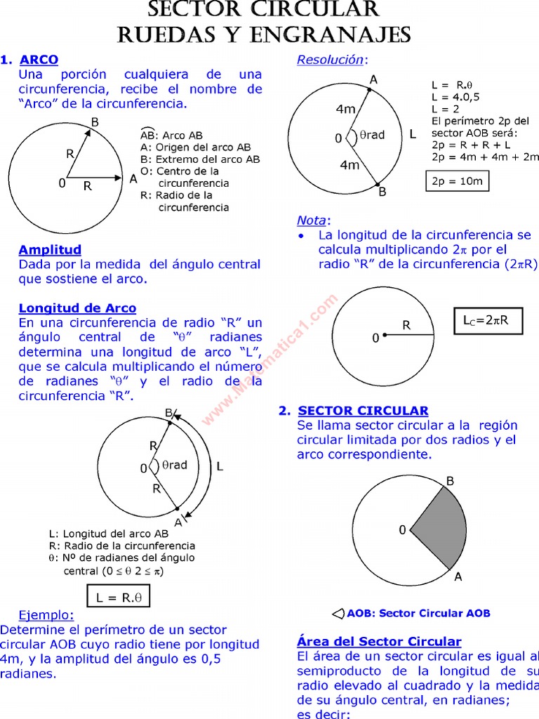 Longitud de Arco y Sector Circular PDF | PDF