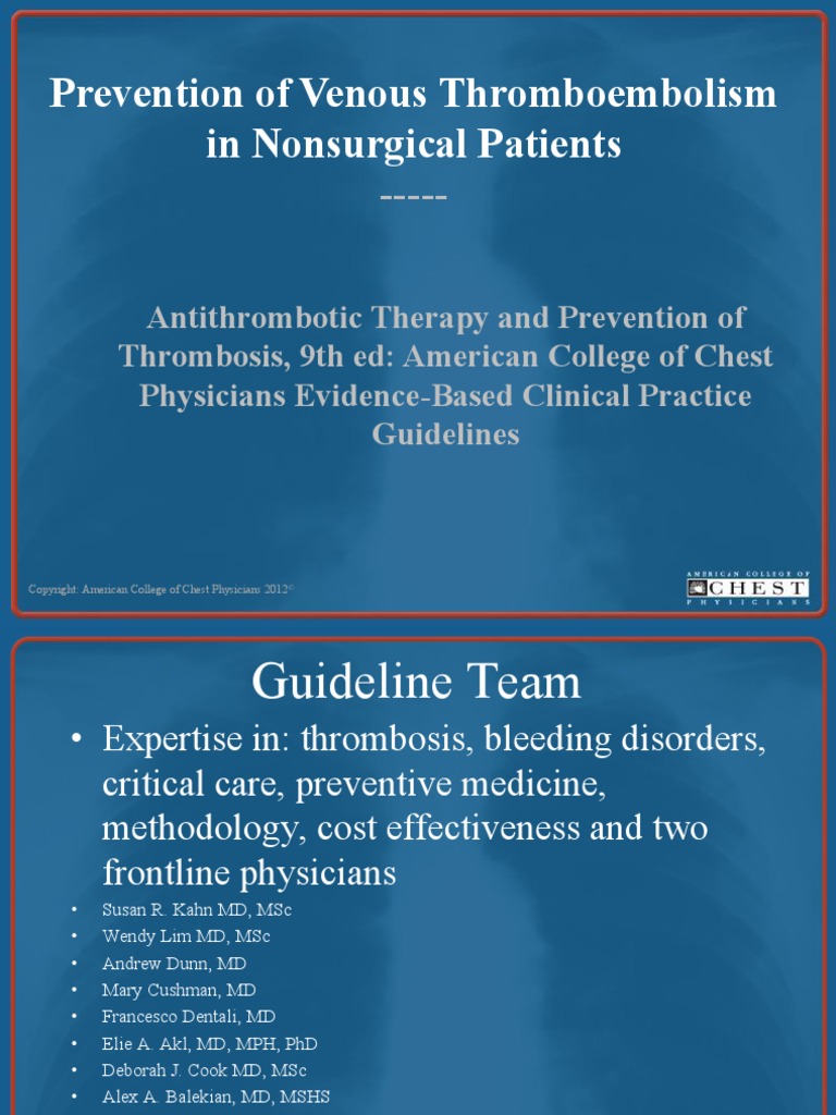 Prevention of Venous Thromboembolism in Nonsurgical Patients | PDF ...
