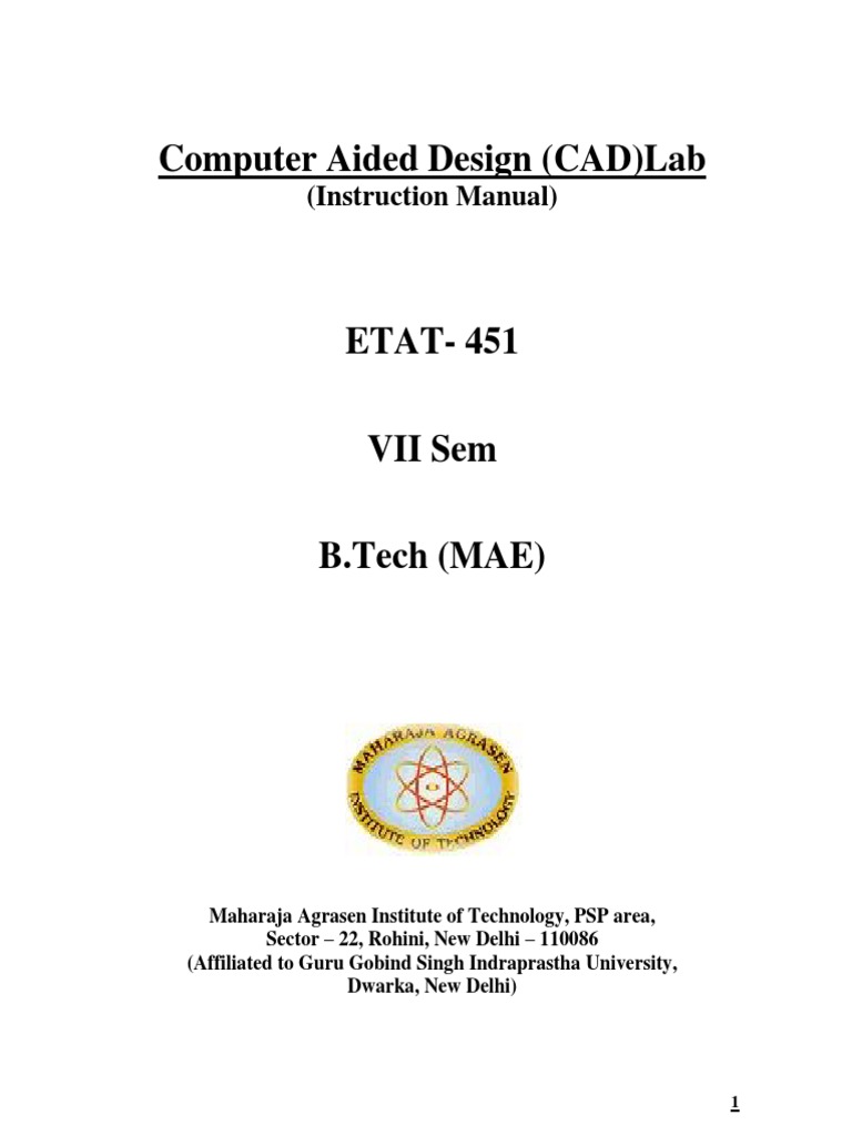 Computer Aided Design (CAD) Lab: (Instruction Manual) | PDF | Computer ...