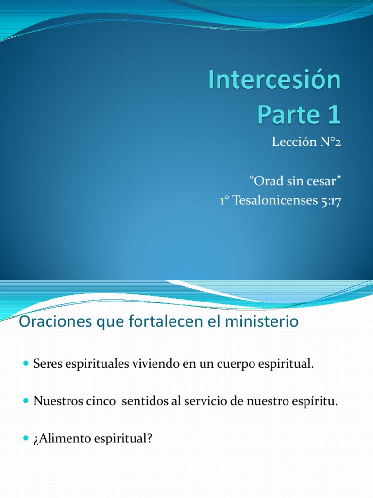 Lección N°2 - Intercesión - Intercesión - Parte 1 PPT | Oración ...