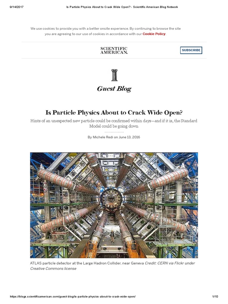 Is Particle Physics About To Crack Wide Open - Scientific American Blog ...