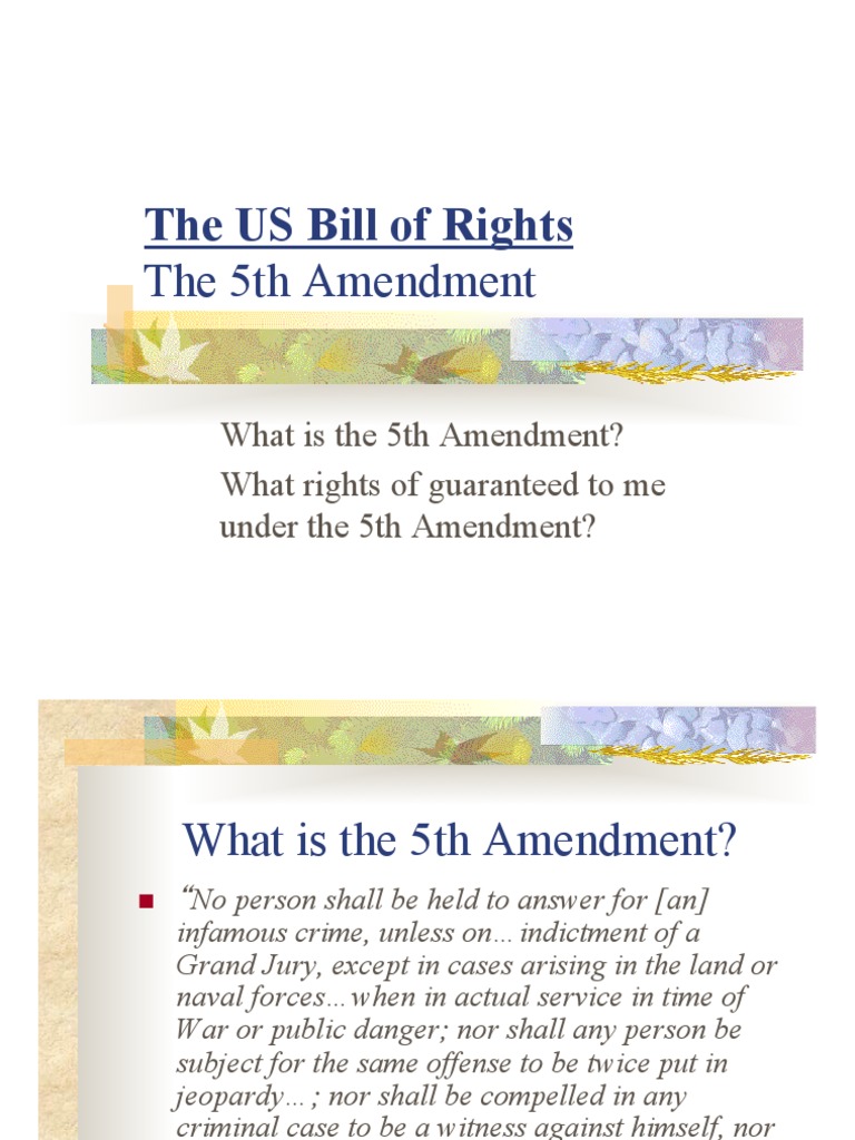 5th Amendment101 | PDF | Fifth Amendment To The United States ...