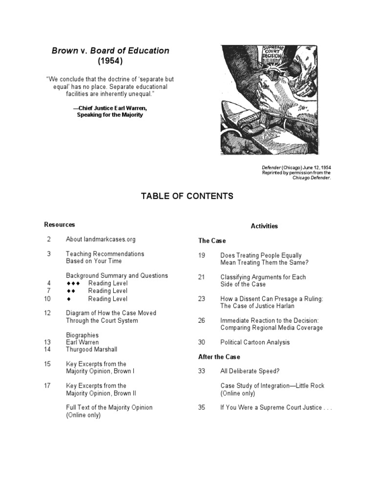 Brown v. Board of Education: - Chief Justice Earl Warren, Speaking For ...