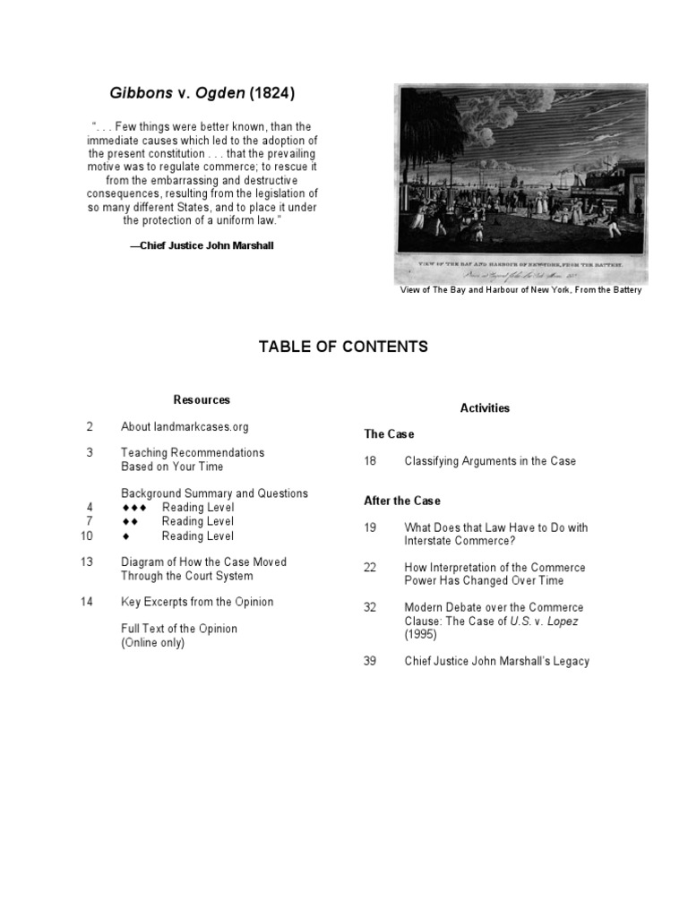 Gibbons V Ogden PDF | PDF | Commerce Clause | Constitutional Law