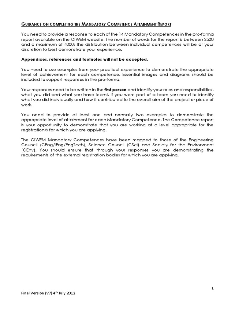 Guidance Mandatory Competence Attainment Report (v7) Final 04072012 ...
