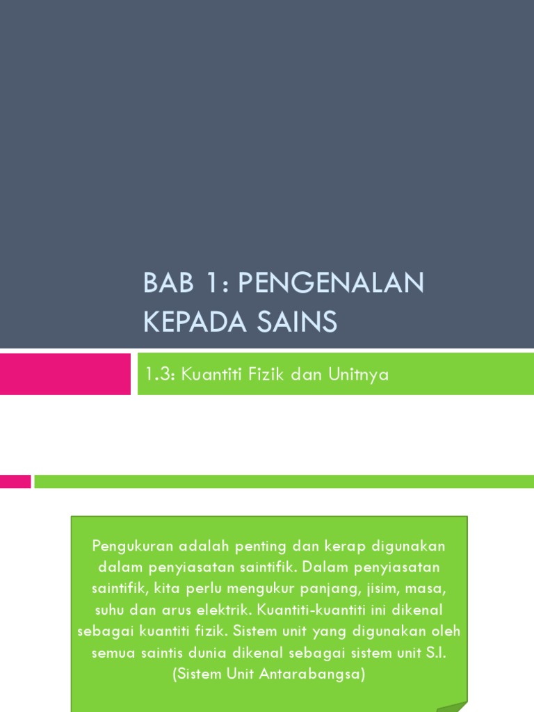 1.3 Kuantiti Fizik Dan Unitnya | PDF