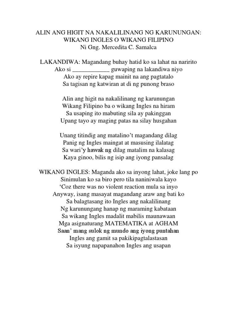 Balagtasan Piece | PDF