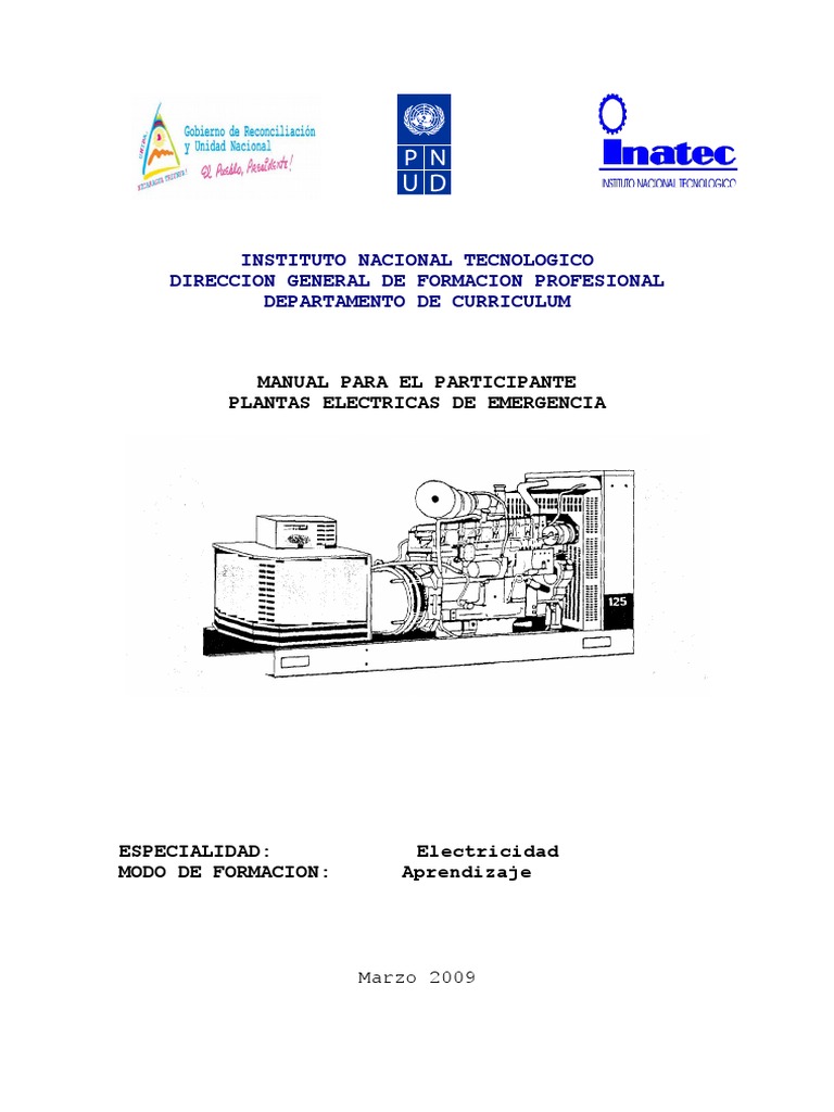 Manual de Plantas Electricas de Emergencia | PDF | Energia electrica | Generador eléctrico