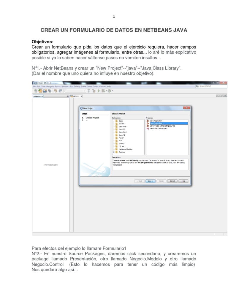 Crear Un Formulario de Datos en NetBeans Java | PDF | Java (lenguaje de programación ...