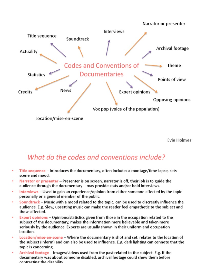 Codes and Conventions of Documentaries | Download Free PDF ...