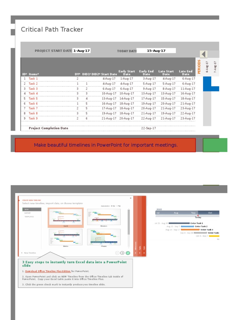 Excel Critical Path Tracker | PDF | Public Holiday | Holidays