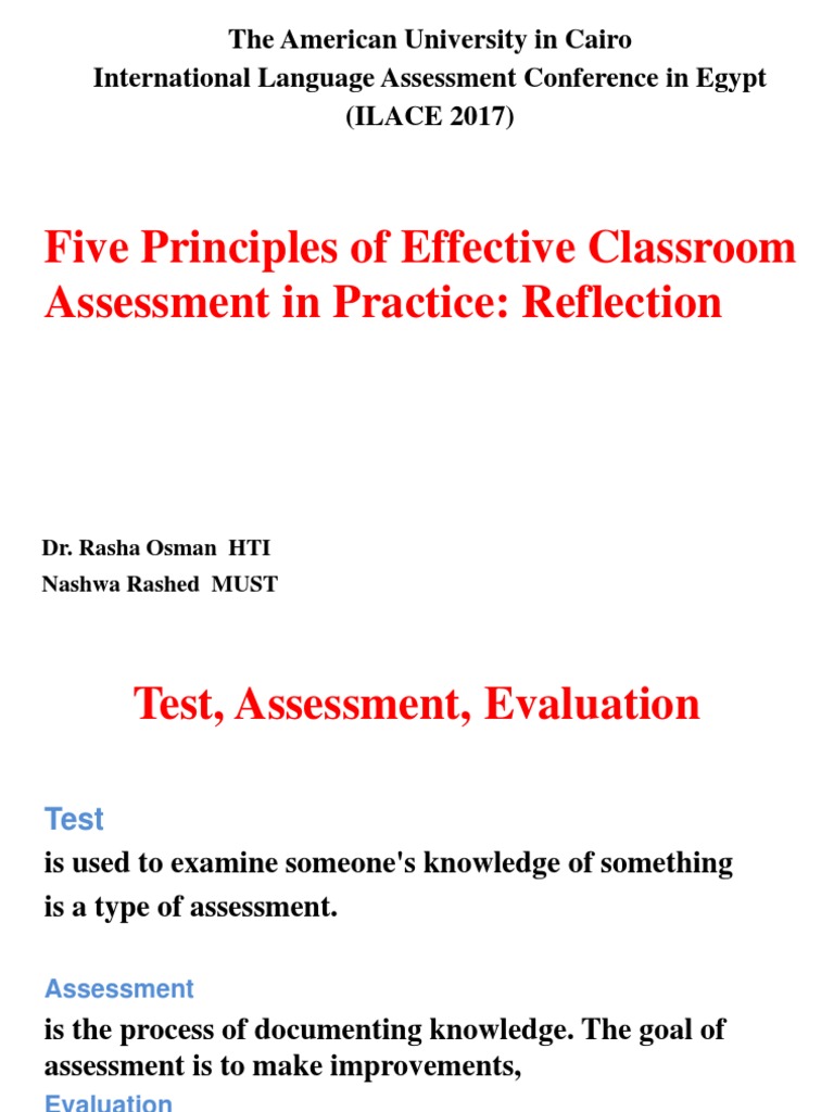 Five Principles of Effective Classroom Assessment | PDF | Educational ...