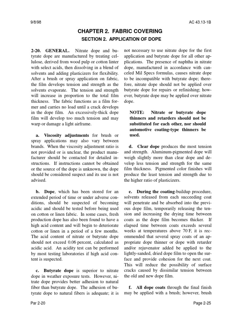 Aircraft Dope Application Guide | PDF | Ultraviolet | Plywood