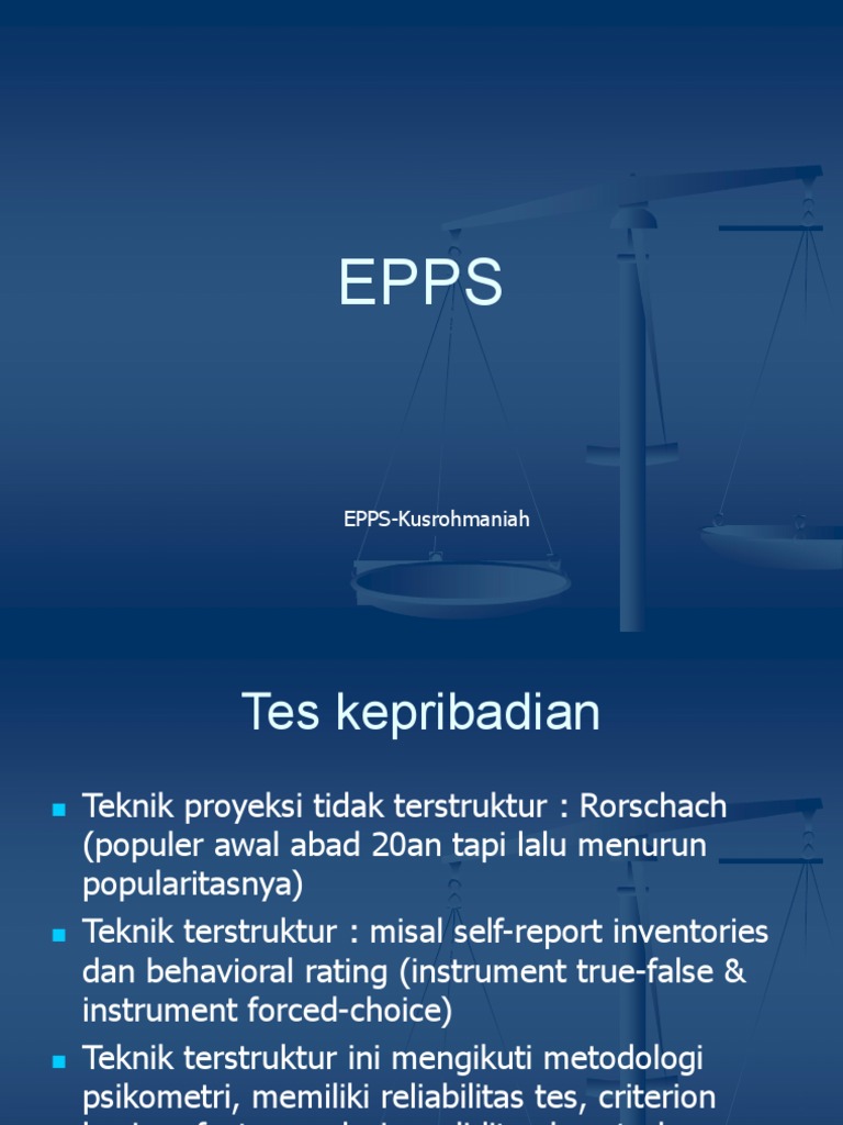 Panduan Tes EPPS untuk Kepribadian | PDF | Karier & Perkembangan