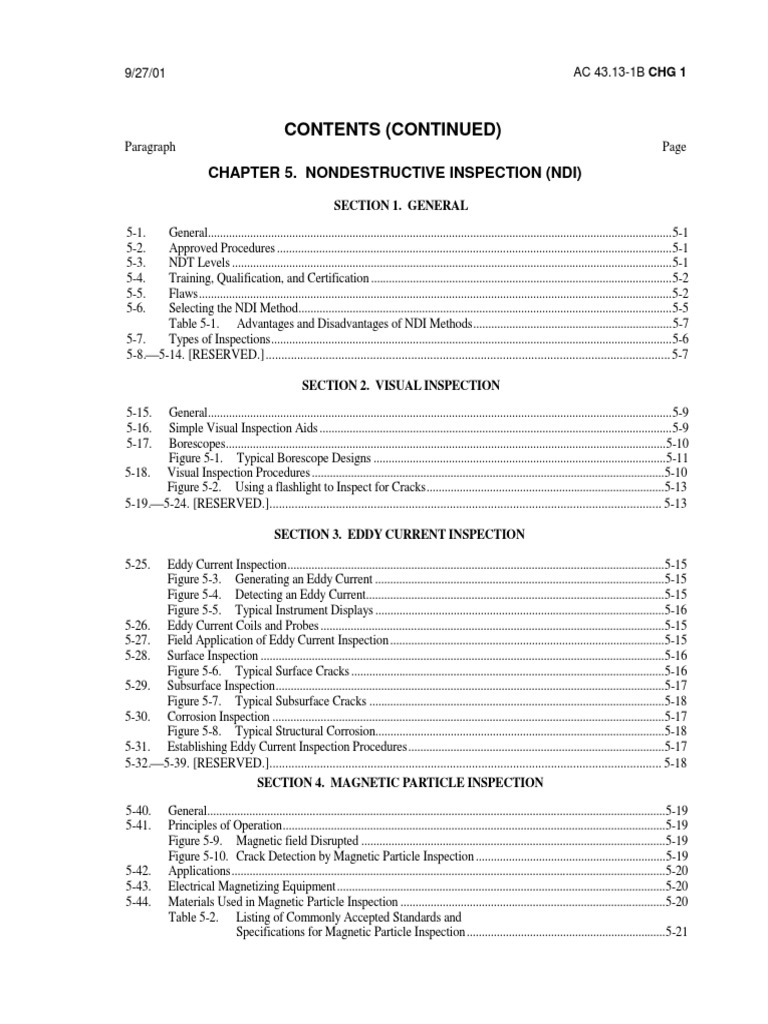 Contents (Continued) : Chapter 5. Nondestructive Inspection (Ndi) | PDF ...