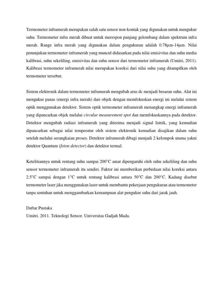 Pengertian Termometer Inframerah | PDF
