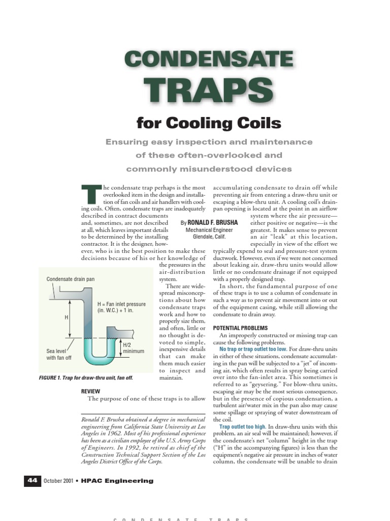 Condensate Traps | PDF | Duct (Flow) | Pressure
