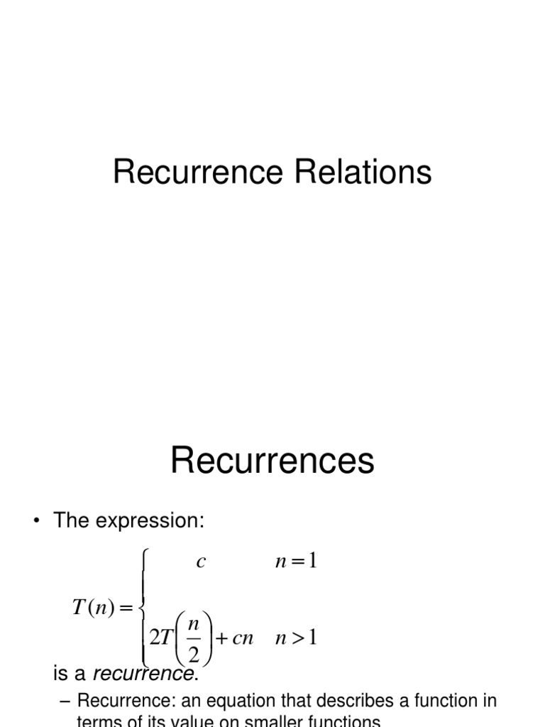 7 Recurrence Relations | PDF | Recurrence Relation | Recursion
