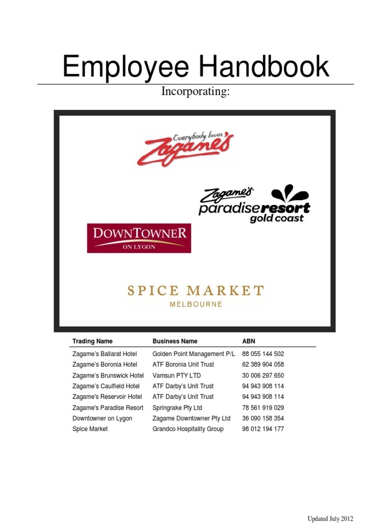 Employee Handbook and Standards of Work | PDF | Overtime | Parental Leave