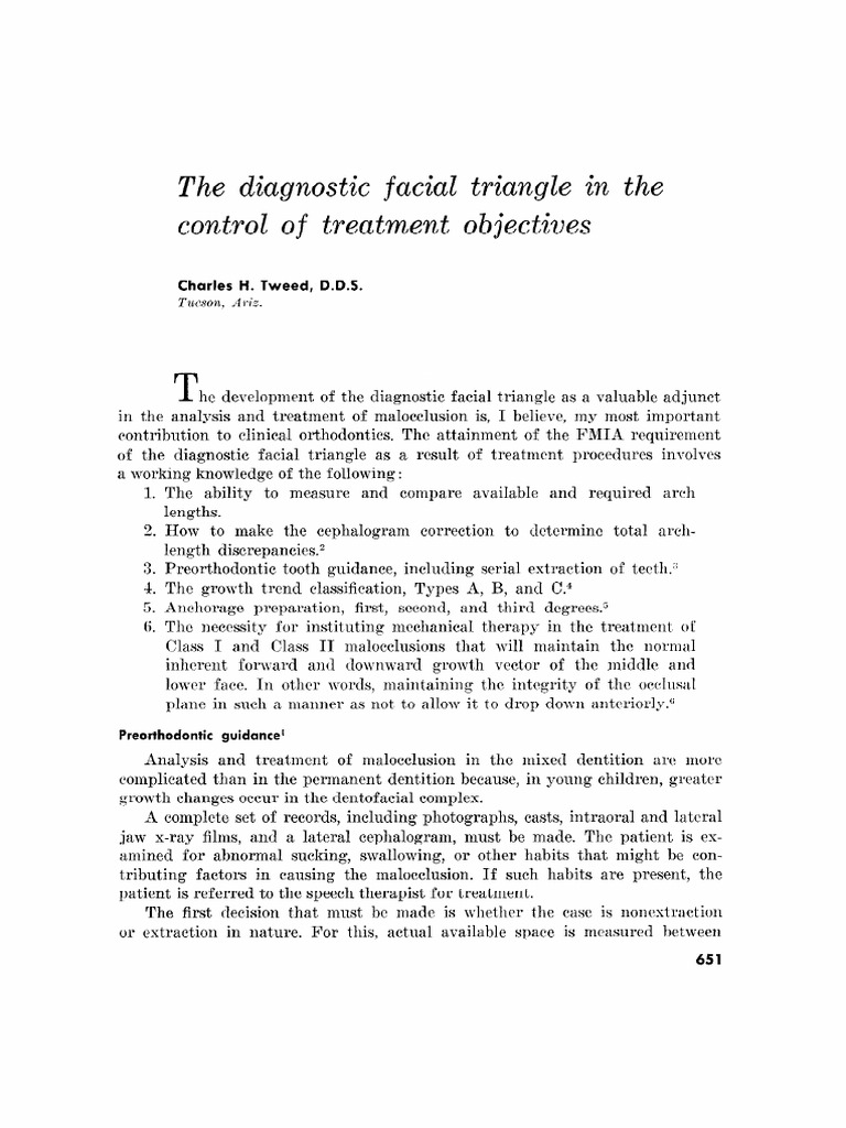 Diagnostic Facial Triangle in Orthodontics | PDF | Face | Tooth