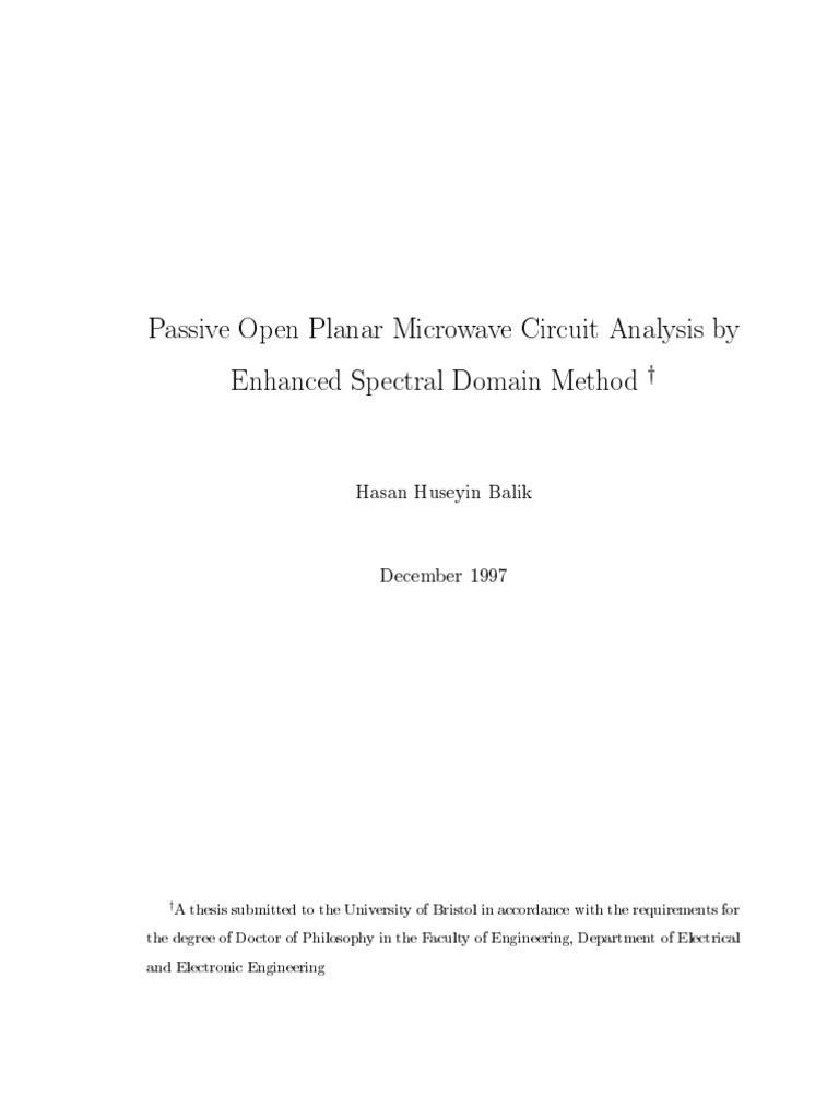 Passive Open Planar Microwave Circuit Analysis by Enhanced Spectral Domain Method | PDF ...