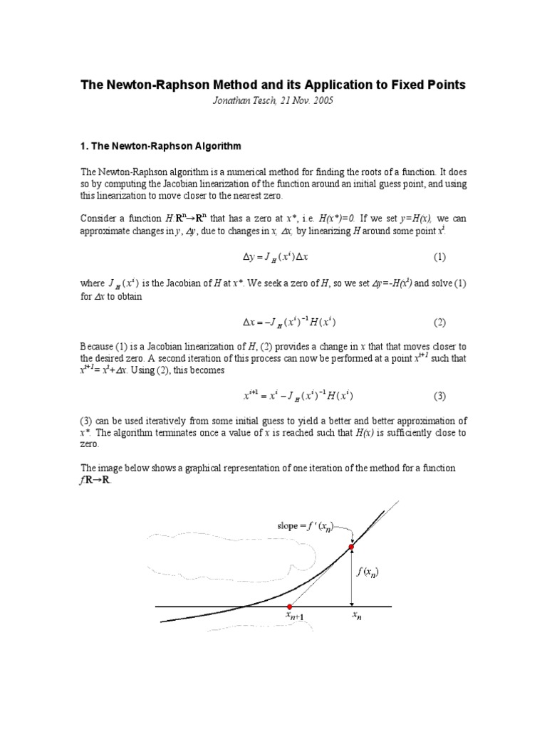 The Newton-Raphson Method and Its Application To Fixed Points | PDF ...