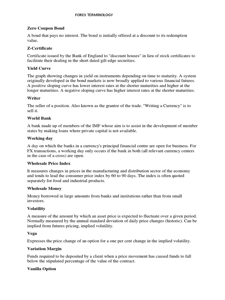 Forex Trading Terminology | PDF | Foreign Exchange Market | Futures ...