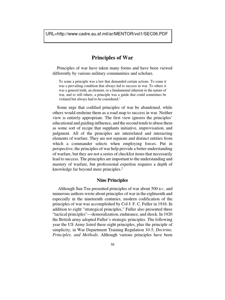 Understanding Principles of War | PDF | Maneuver Warfare | Military