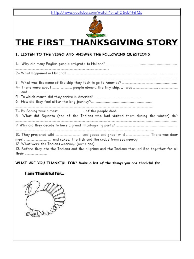 First Thanksgiving Story Overview | PDF | Foreign Language Studies