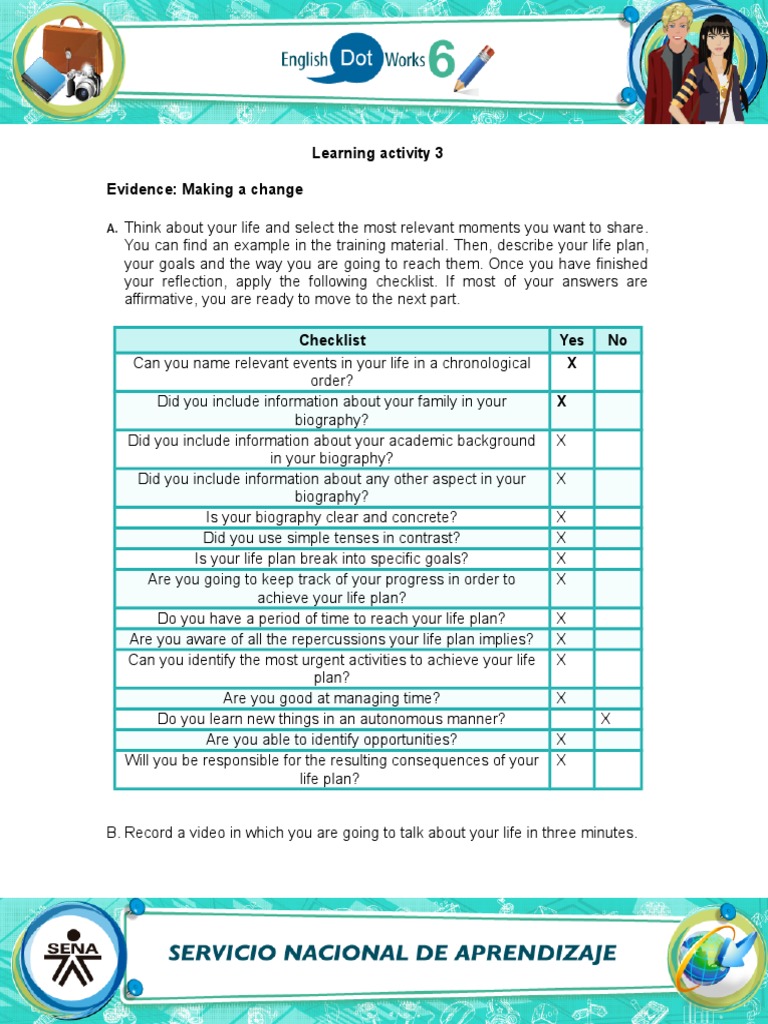 Life Planning and Reflection Activity | PDF | Cognition | Cognitive Science