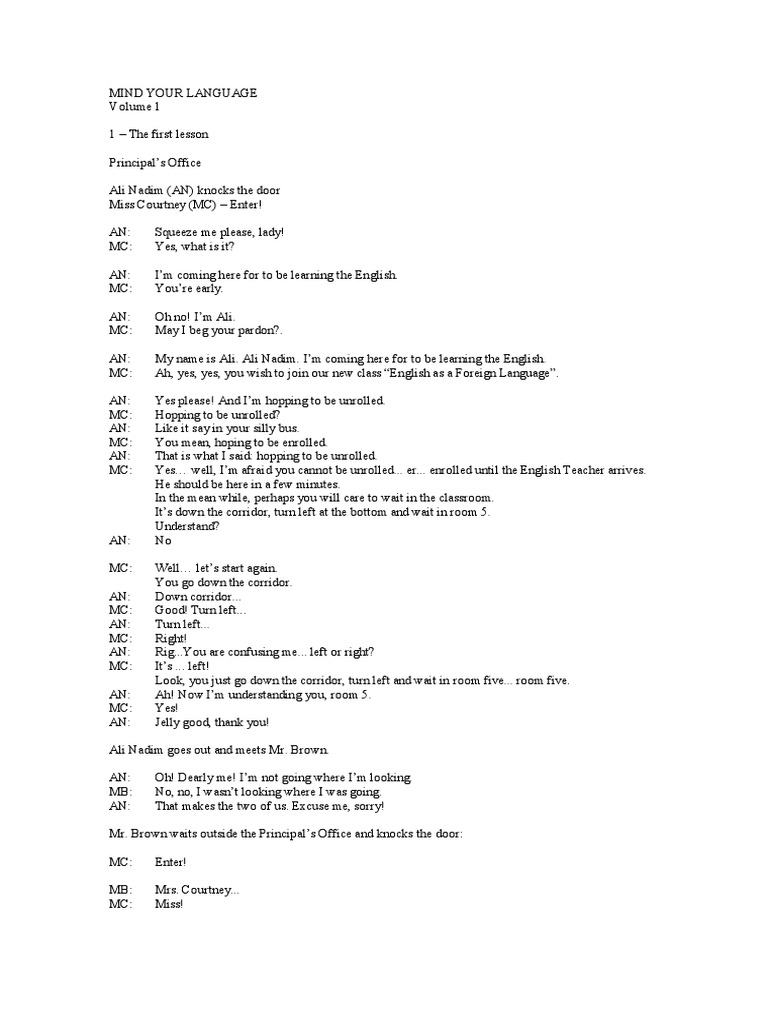 Mind Your Language - Ep 1 | PDF | Pound Sterling | Religion And Belief