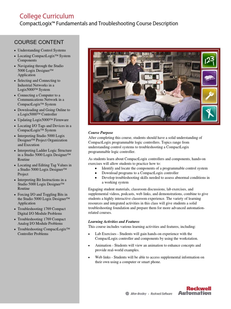 CompactLogix Fundamentals and Troubleshooting Course Description | PDF | Programmable Logic ...