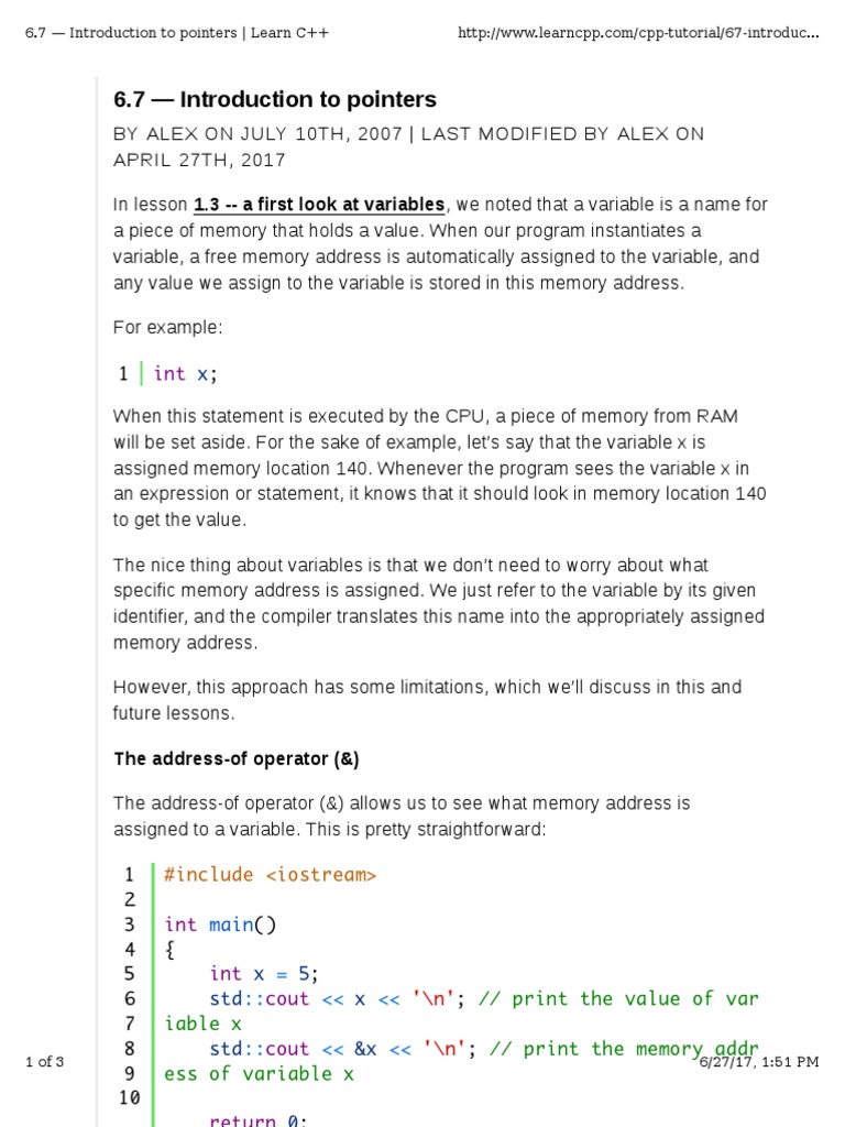 Pointers Concise Instruction | PDF | Pointer (Computer Programming ...