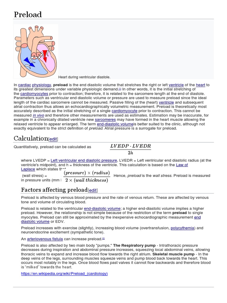 Preload and Afterload | Anatomy | Circulatory System