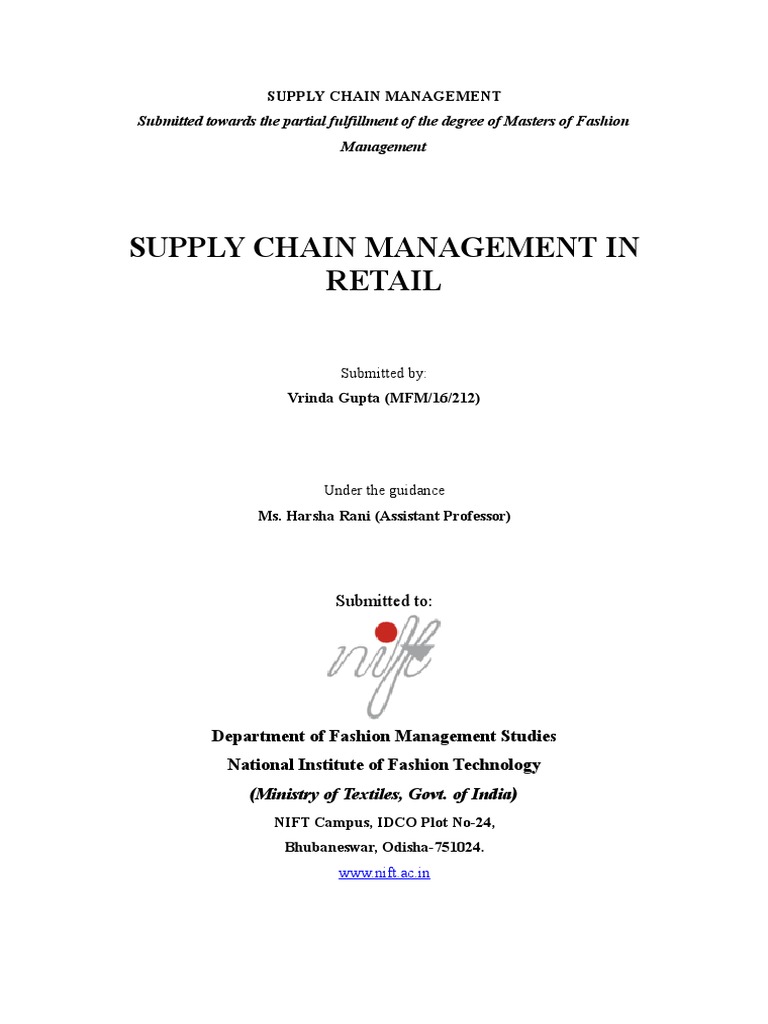 Supply Chain Management in Retail | PDF | Supply Chain Management ...