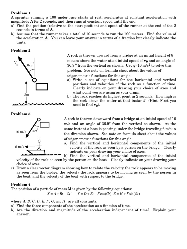Practice - Exam1 Mit Physics I PDF | PDF | Force | Euclidean Vector