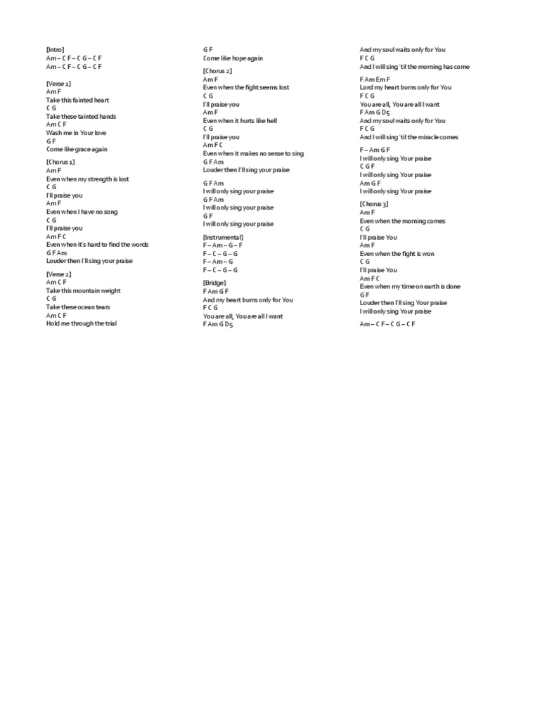 Even When It Hurts - Hillsong Chords | Song Structure | Popular Music