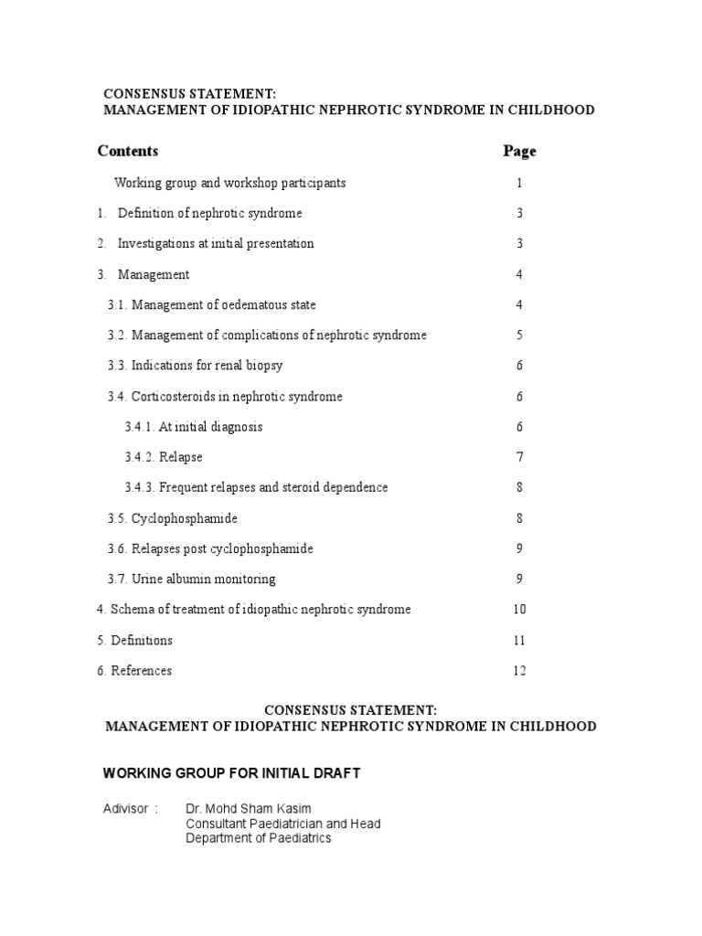 Nephrotic Syndrome Management | PDF | Kidney | Medicine