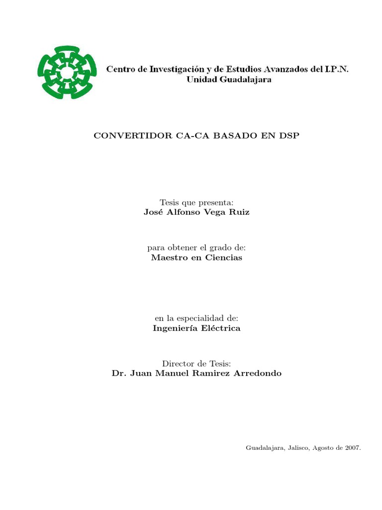 Convertidor Matricial CA-CA en DSP | PDF | Energia electrica ...