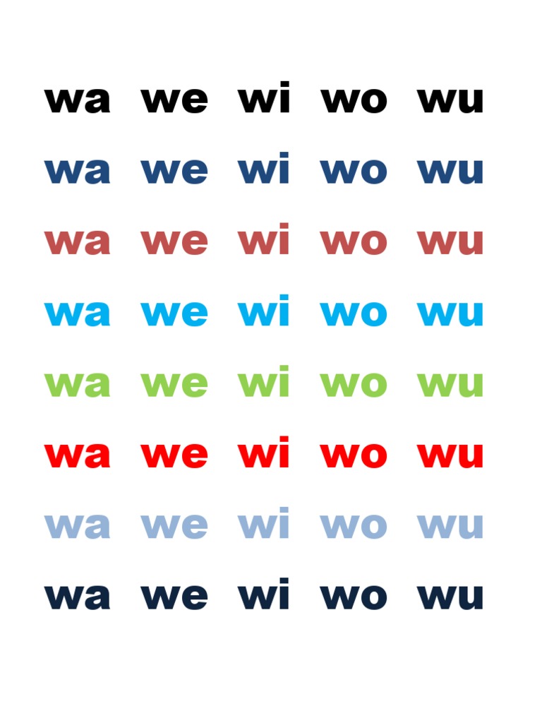 Wa We Wi Wo Wu | PDF