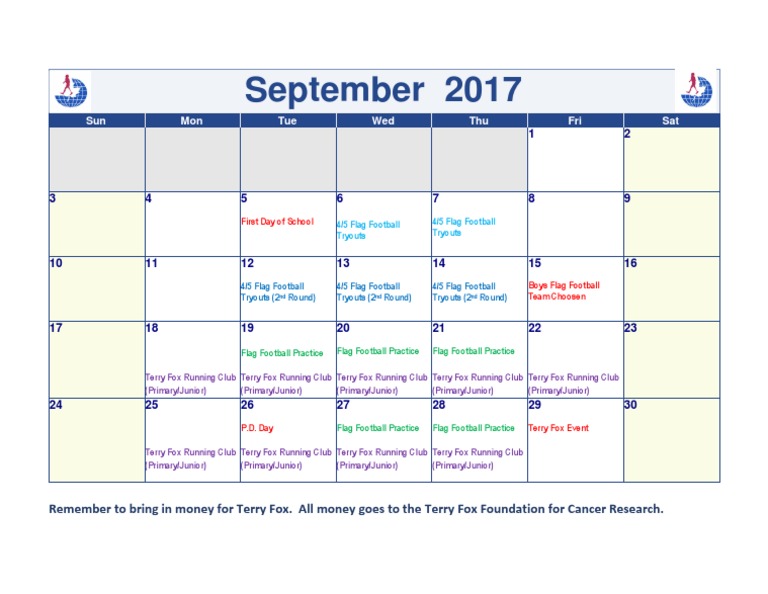 September 2017 Calendar | PDF