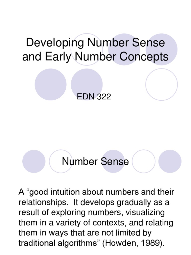 Developing Number Sense and Early Number Concepts | PDF