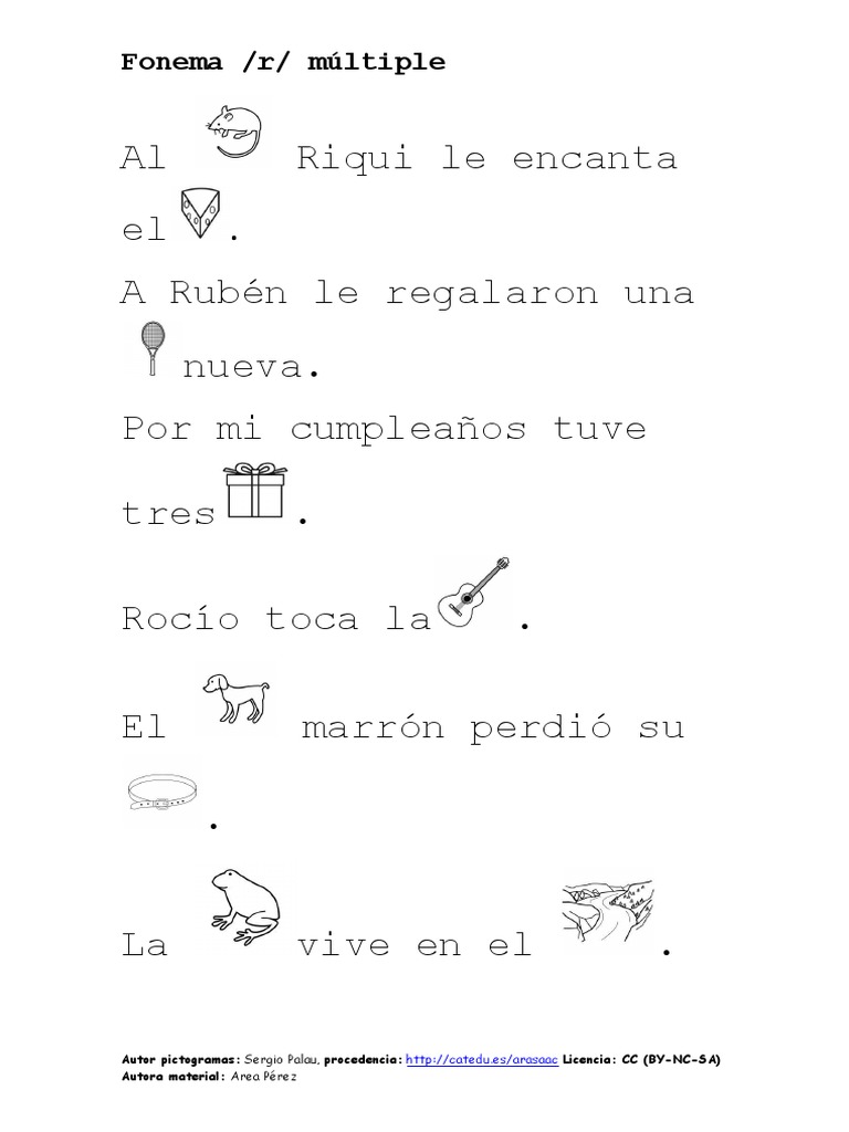 Frases Fonema R | Descargar gratis PDF | Ocio