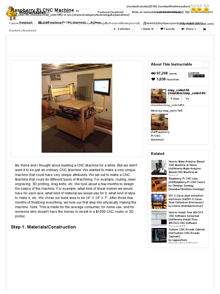 Raspberry Pi CNC Machine - 8 Steps (With Pictures) | PDF | Numerical Control | 3 D Printing