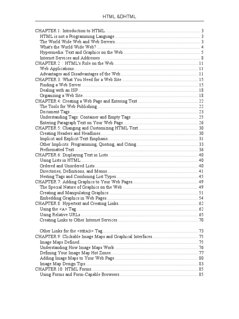 HTML & DHTML | PDF
